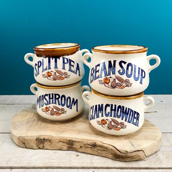 Vintage | Dining | Vintage Midcentury Fall Soup Bowls Set Of 4 Onion ...